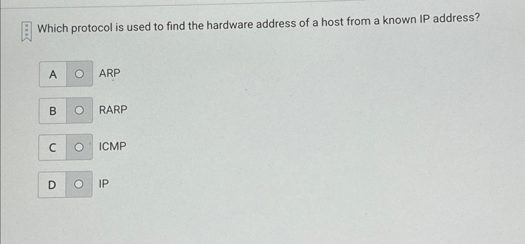 Solved Which protocol is used to find the hardware address | Chegg.com