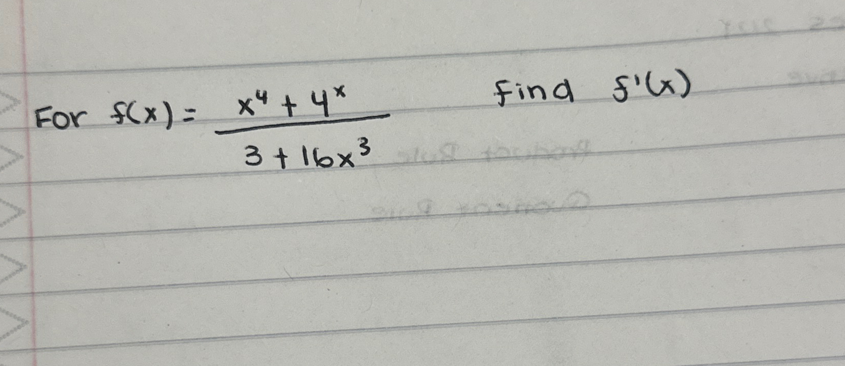 Solved For f(x)=x4+4x3+16x3, ﻿find f'(x) | Chegg.com