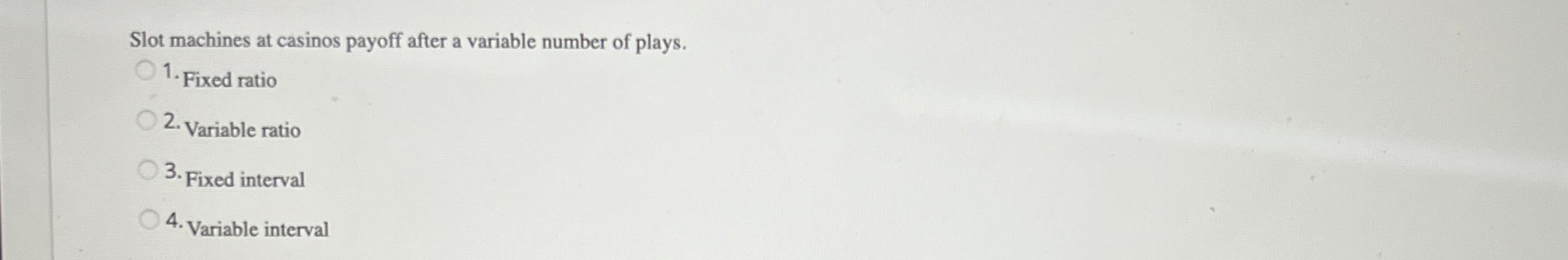Solved Slot machines at casinos payoff after a variable | Chegg.com