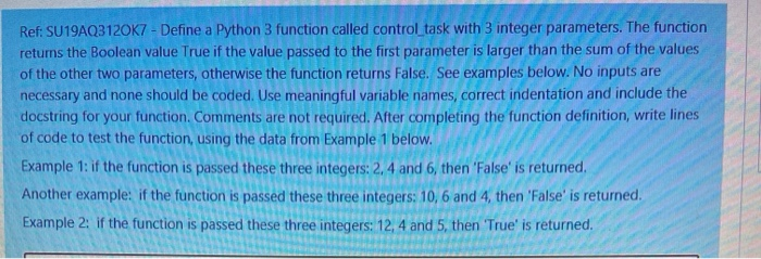 Solved Ref SU19AQ312OK7define a python 3 function called | Chegg.com