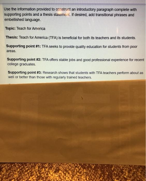 Use the information provided to construct an | Chegg.com