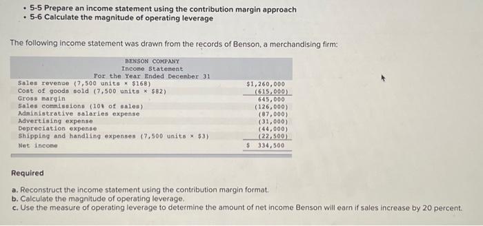 Solved Reconstruct the income statement using the | Chegg.com