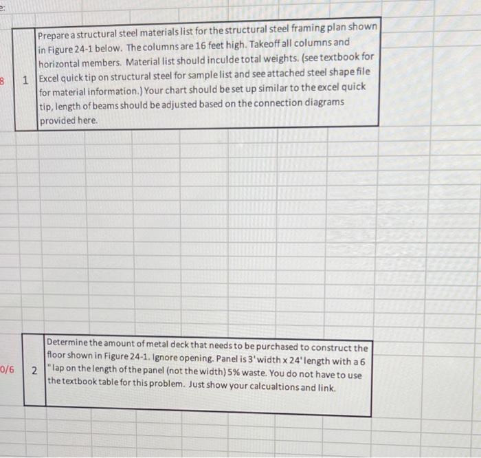 Solved 8 Prepare a structural steel materials list for the | Chegg.com