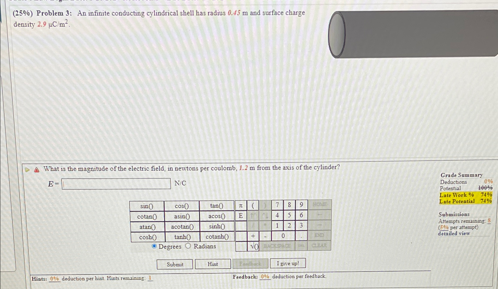 Solved (25%) ﻿Problem 3: An infinite conducting cylindrical | Chegg.com