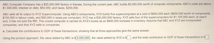 Solved ABC Computer Company has a $25,000,000 factory in | Chegg.com