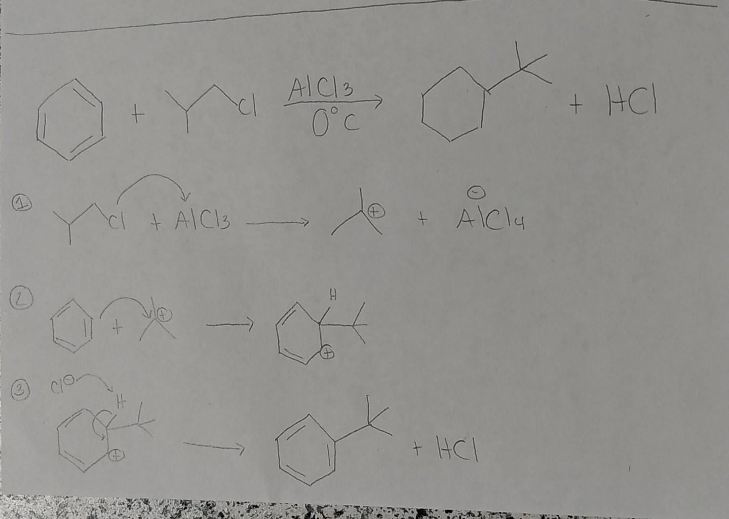 Solved AlCl3 + rel 0°C + HCl Y ci + AlCl3 + Alcla H type 3 | Chegg.com