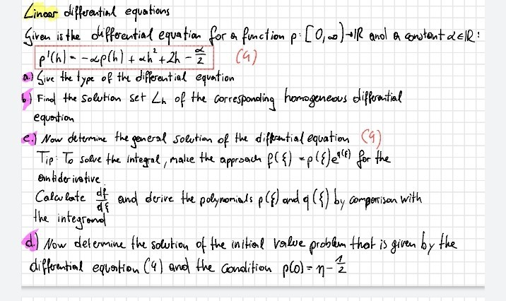 Solved Linear differential equations Giren is the | Chegg.com
