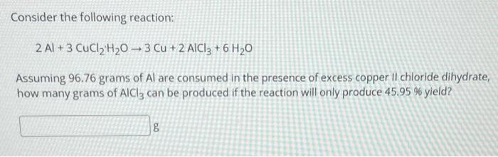 Solved Consider the following reaction: | Chegg.com