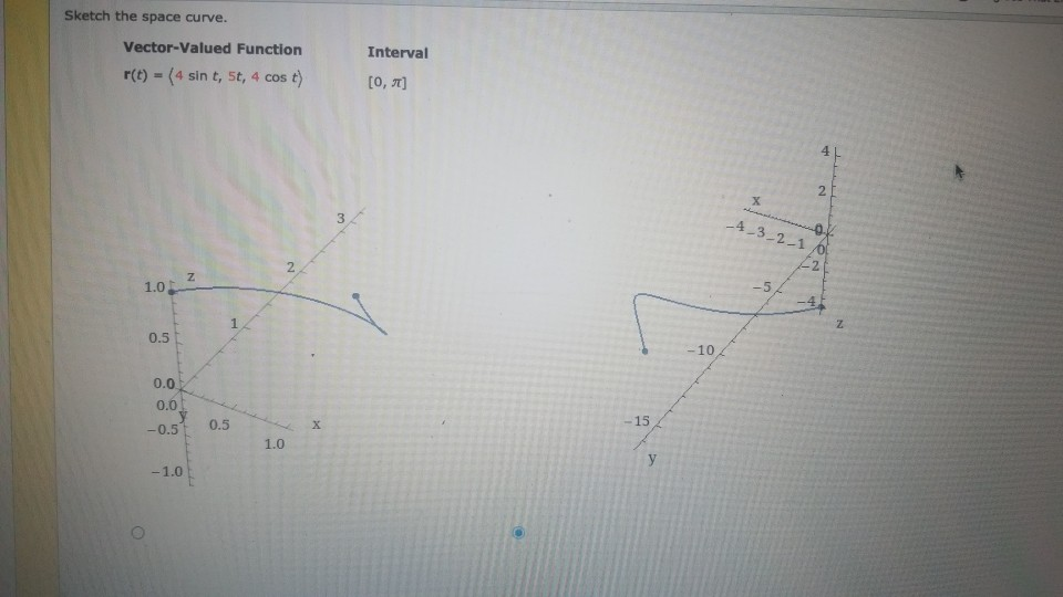Solved Sketch the space curve. Interval Vector-Valued | Chegg.com