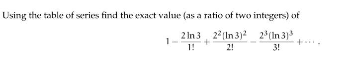 Solved Using the table of series find the exact value (as a | Chegg.com