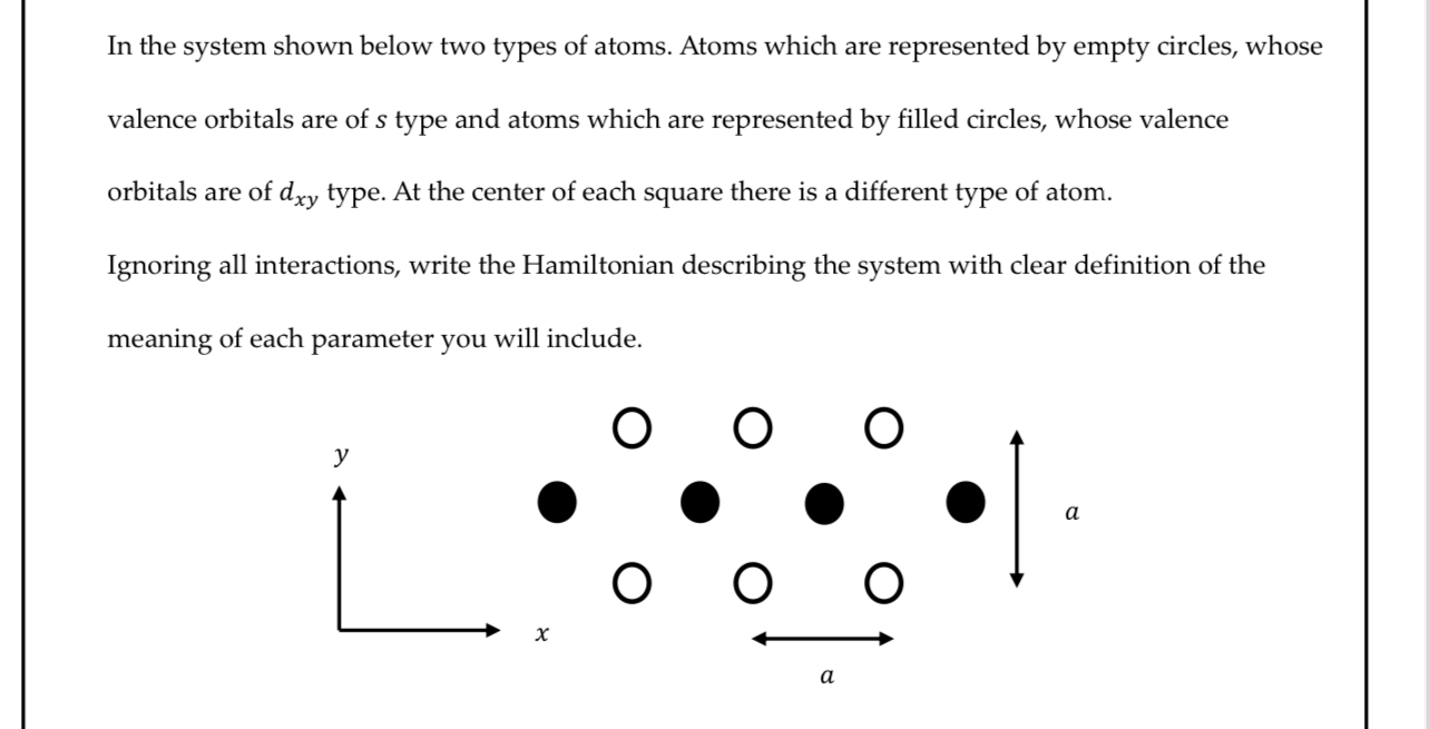 Solved In the system shown below two types of atoms. Atoms | Chegg.com