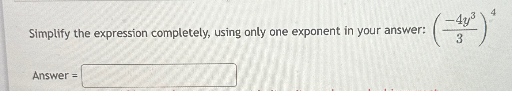 Solved Simplify the expression completely, using only one | Chegg.com