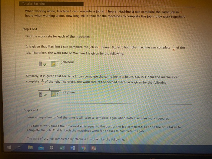 Solved Tutorial Exercise When working alone, Machine I can | Chegg.com