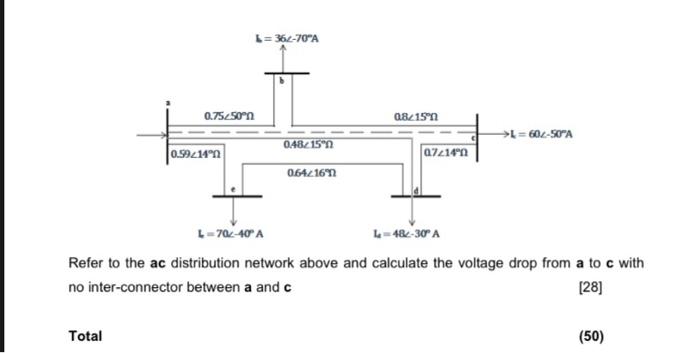 Solved Refer to the ac distribution network above and | Chegg.com