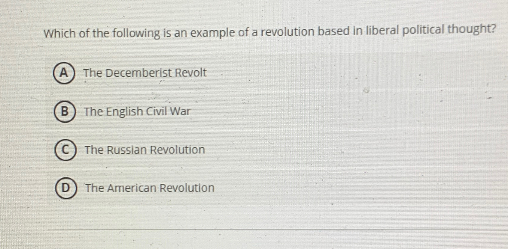 Solved Which of the following is an example of a revolution | Chegg.com