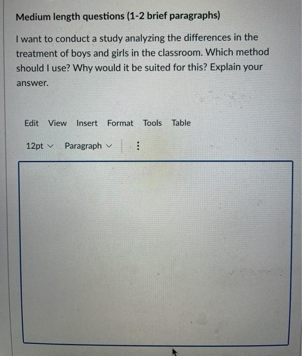 Solved Medium length questions (1-2 brief paragraphs) I want | Chegg.com