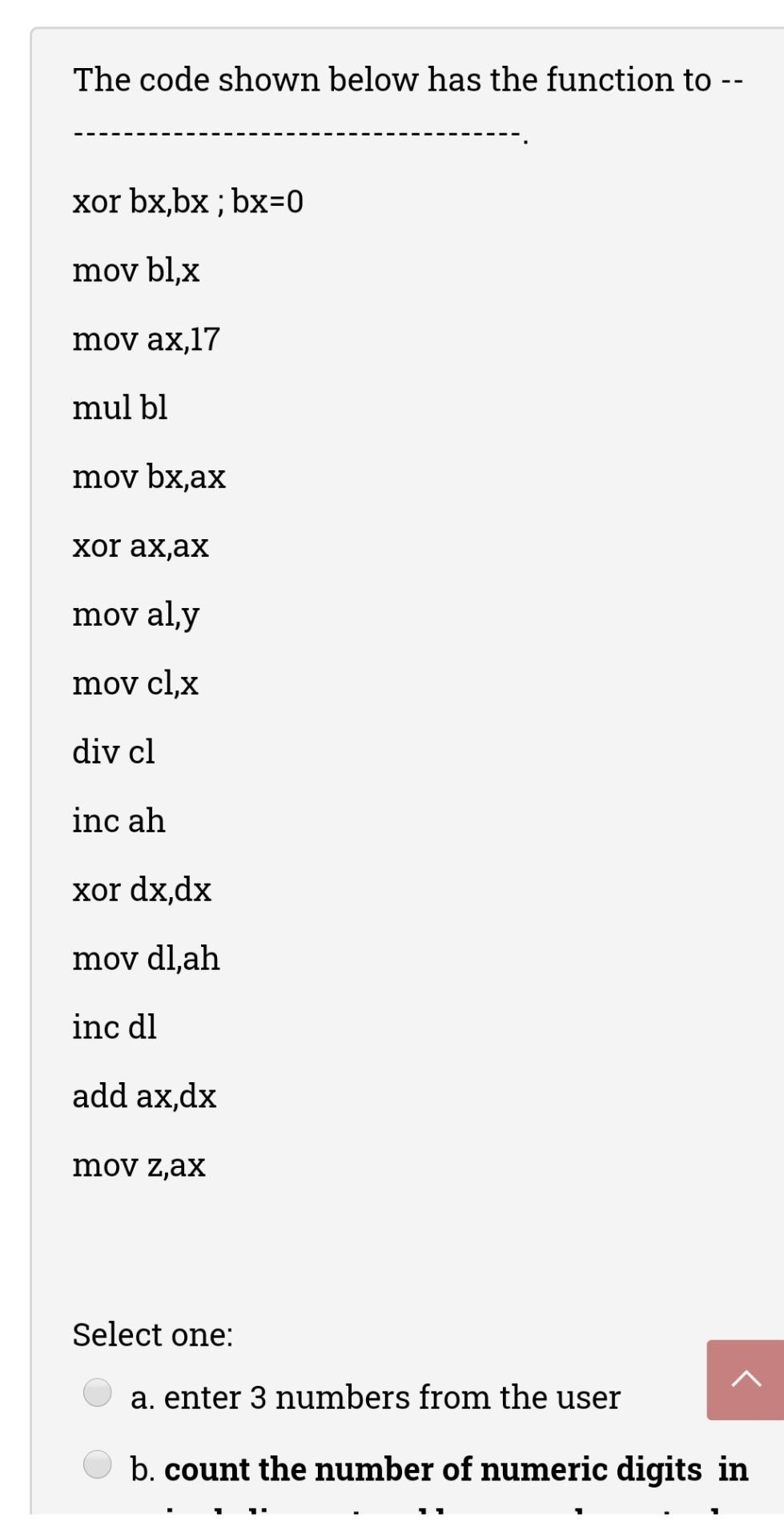 Solved The code shown below has the function to -- xor | Chegg.com