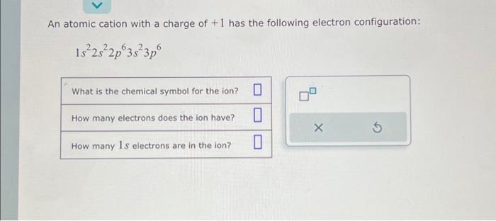 An Atomic Cation With A Charge Of 1 Has The