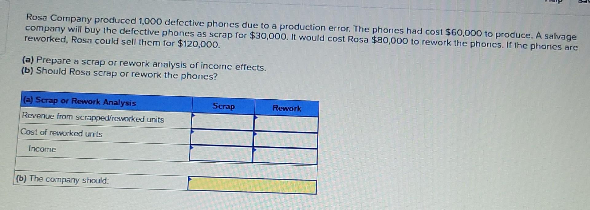 Solved Rosa Company produced 1,000 defective phones due to a | Chegg.com