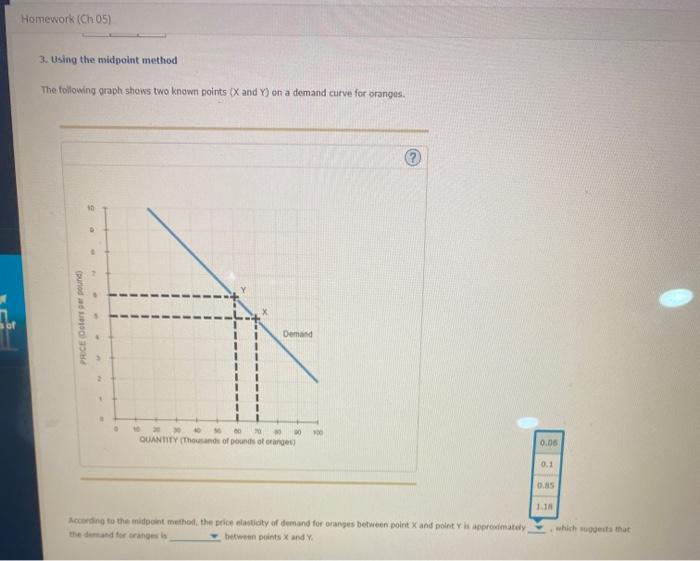Solved Homework (Ch 05) 3. Using the midpoint method The | Chegg.com Solved Homework (Ch 05) 3. Using the midpoint method The | Chegg.com