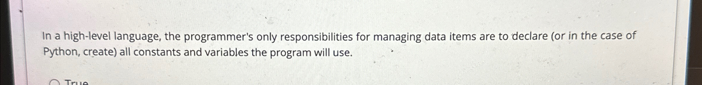 Solved In a high-level language, the programmer's only | Chegg.com