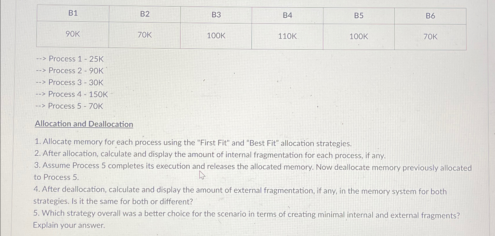 Solved \table[[B1,B2,B3,B4,B5,B6],[90K,70K,100K,110K,100K,70 | Chegg.com