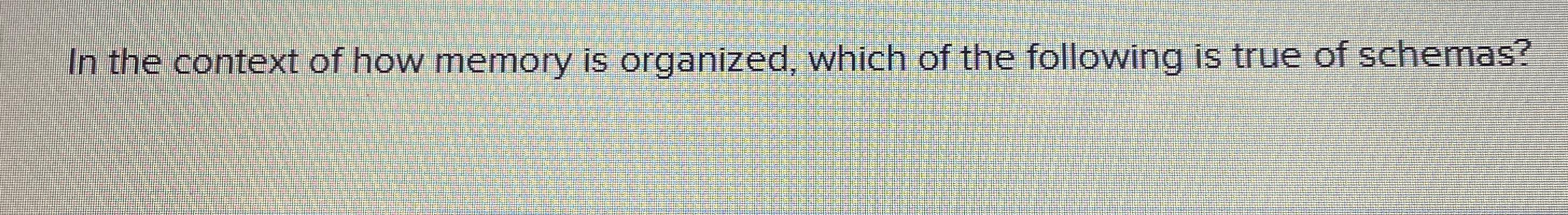 Solved In the context of how memory is organized, which of | Chegg.com