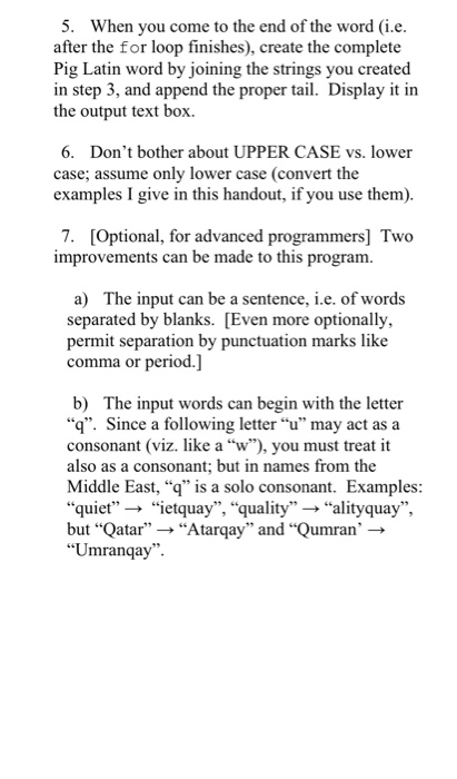 Solved Pig Latin Lab Create a webpage to translate words | Chegg.com