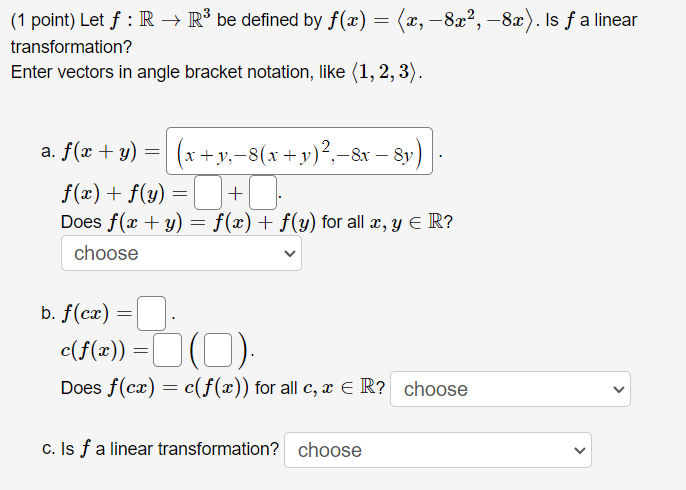 Solved (1 ﻿point) ﻿Let f:R→R3 ﻿be defined by | Chegg.com