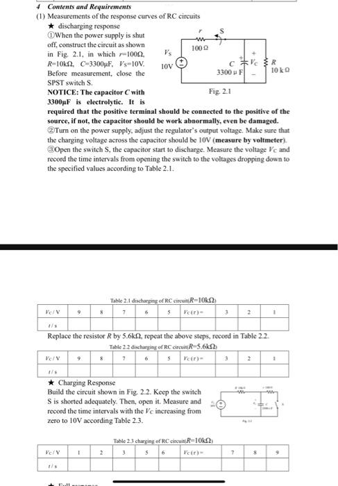 (2) Calculate the time constant τ and voltage vC(τ) | Chegg.com