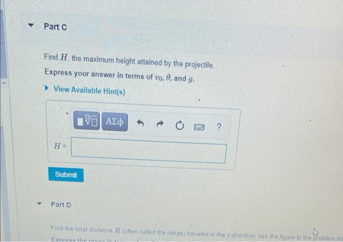 Solved Projectile Motion Tutorial Learning Goal: To | Chegg.com