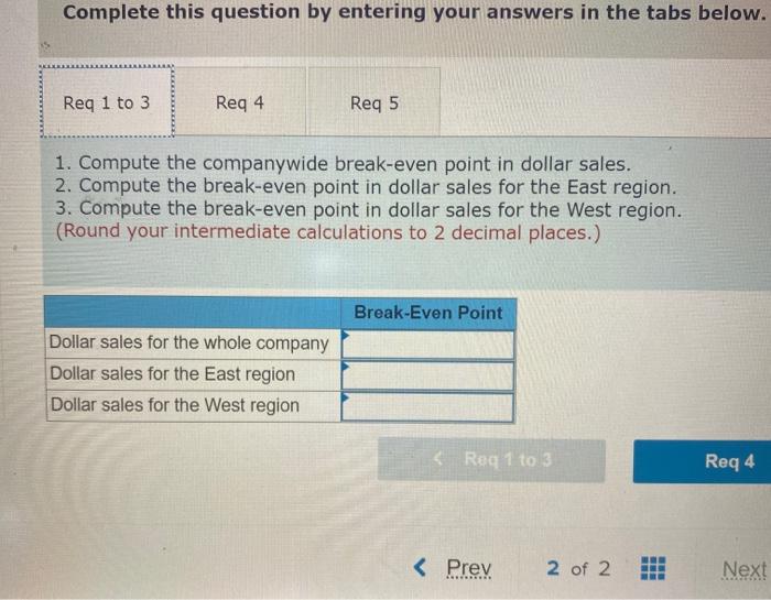 Solved Exercise 7-10 Companywide and Segment Break-Even | Chegg.com