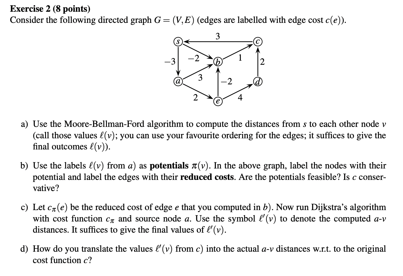 Solved Exercise 2 (8 ﻿points)Consider the following directed | Chegg.com