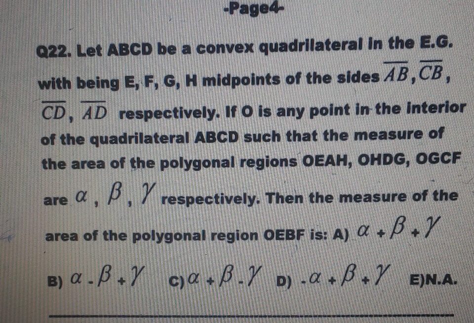 Solved -Page4 Q22. Let ABCD be a convex quadrilateral in the | Chegg.com