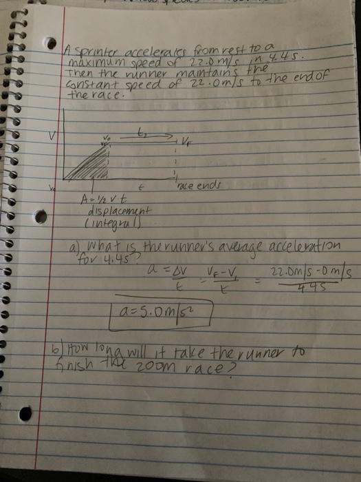 Solved A Sprinter accelerates from rest to a maximum speed | Chegg.com