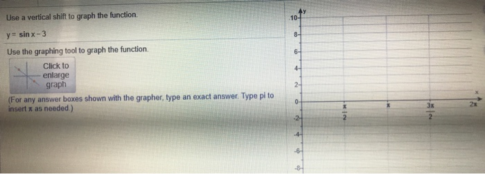 Solved Use a vertical shift to graph the function. y= sin | Chegg.com