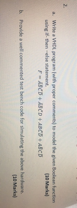 Solved a. Write a VHDL program (with proper comments) to | Chegg.com