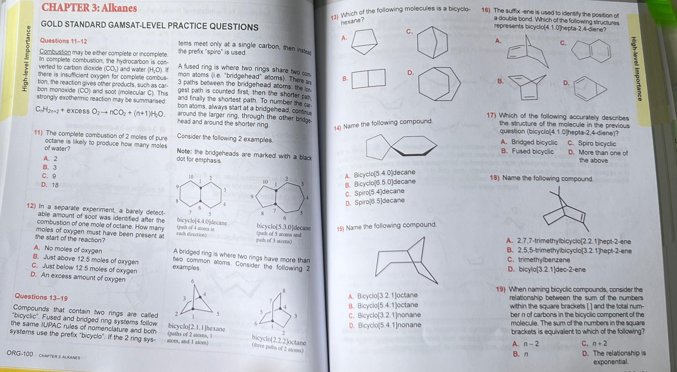 Solved CHAPTER 3: AlkanesGOLD STANDARD GAMSAT-LEVEL PRACTICE | Chegg.com