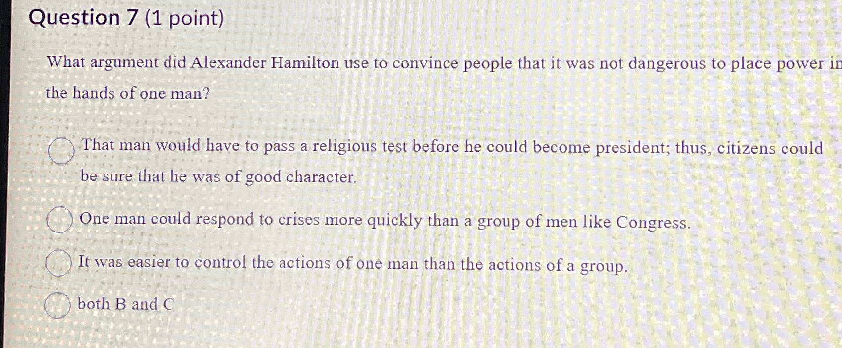 Solved Question 7 (1 ﻿point)What argument did Alexander | Chegg.com