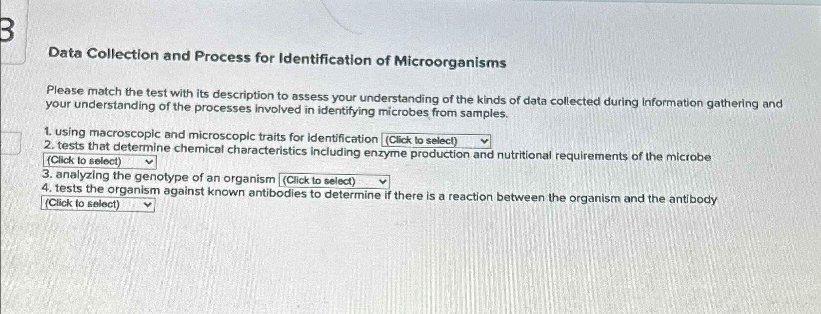 Solved Data Collection and Process for Identification of | Chegg.com