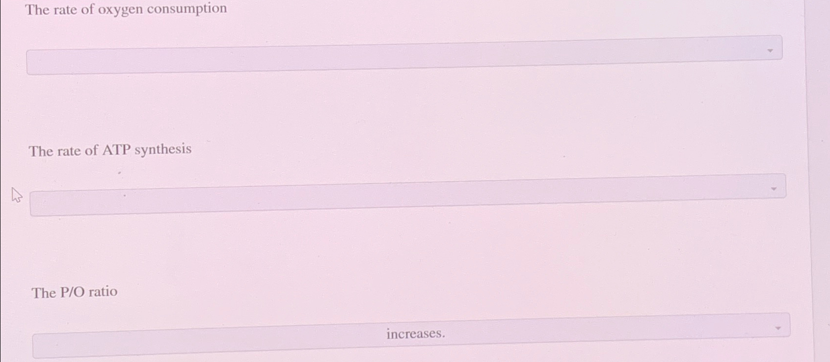 Solved The rate of oxygen consumptionThe rate of ATP | Chegg.com