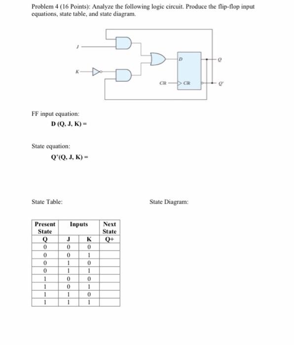 Solved Problem 4 (16 Points): Analyze the following logic | Chegg.com