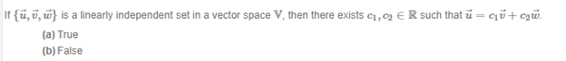 Solved If {vec(u),vec(v),vec(w)} ﻿is a linearly independent | Chegg.com