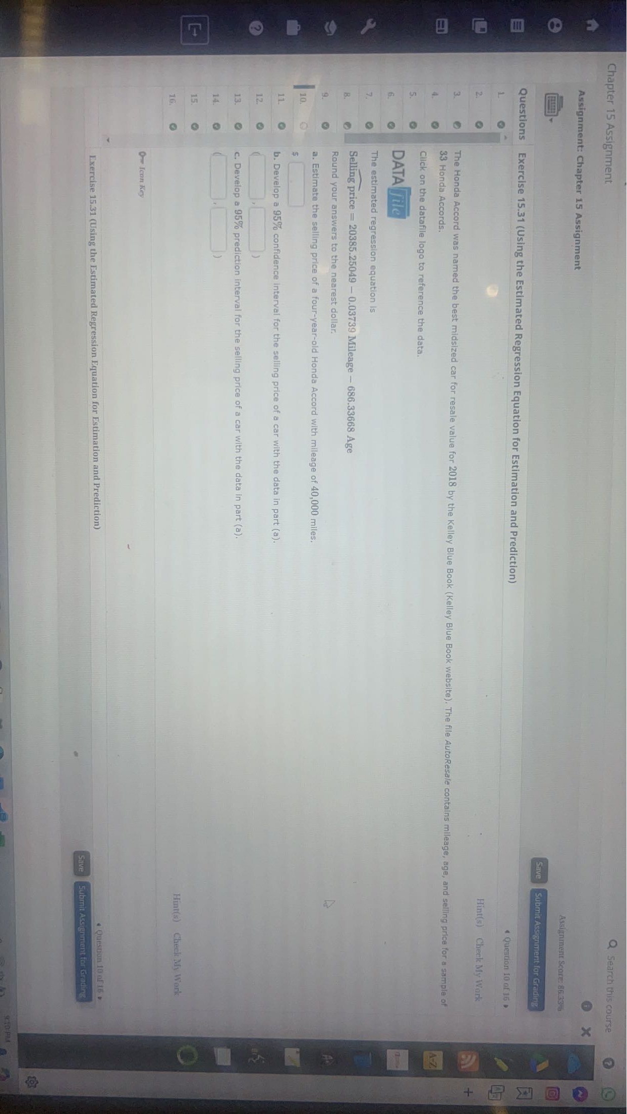 Chapter 15 ﻿AssignmentSearch this courseAssignment: | Chegg.com