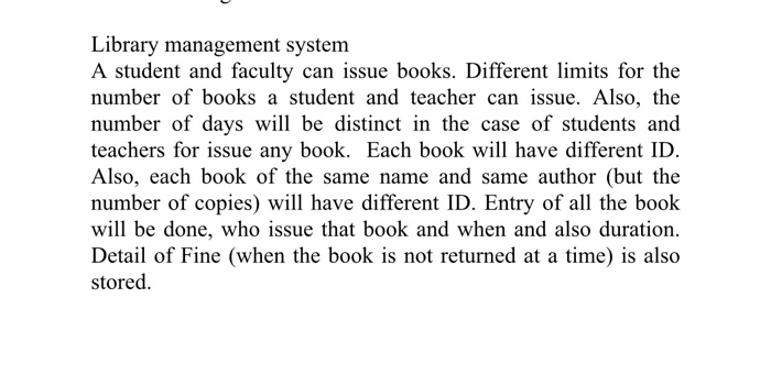 Library management system A student and faculty can | Chegg.com