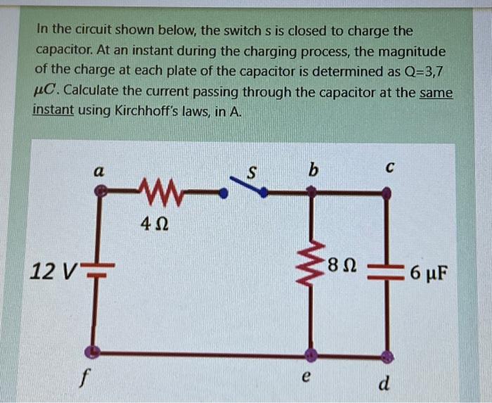 In the circuit shown below, the switch s is closed to | Chegg.com