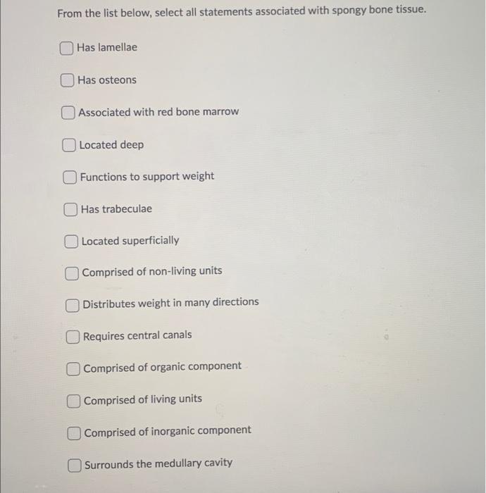 Solved From the list below, select all statements associated | Chegg.com