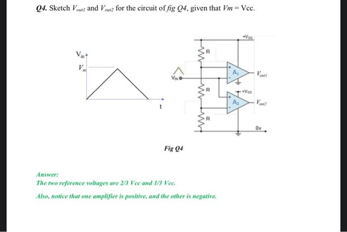 Solved Q4. Sketch Vout l and Vout 2 for the circuit of fig | Chegg.com