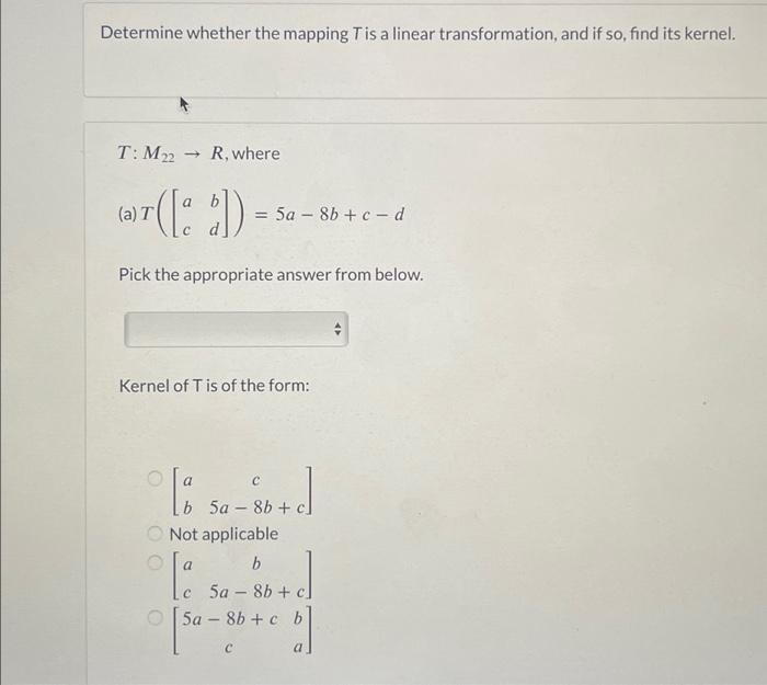 Solved Determine whether the mapping T is a linear | Chegg.com