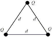 Solved Three identical point charges, Q, are placed at the | Chegg.com